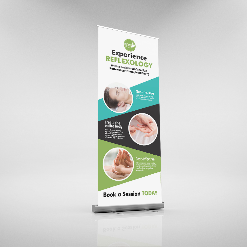 Benefits of Reflexology Roll-Up Banner - Reflexology Store